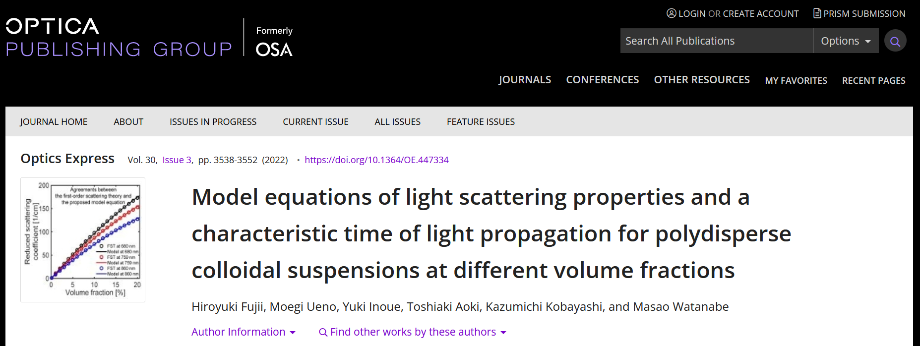 Optics Express – Physics of Thermofluids